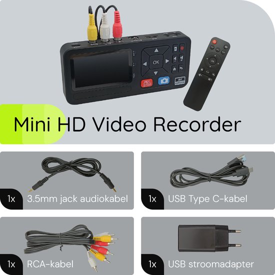 Mini HD Video Recorder - AV Video Grabber - Video's Digitaliseren - HDMI | bol