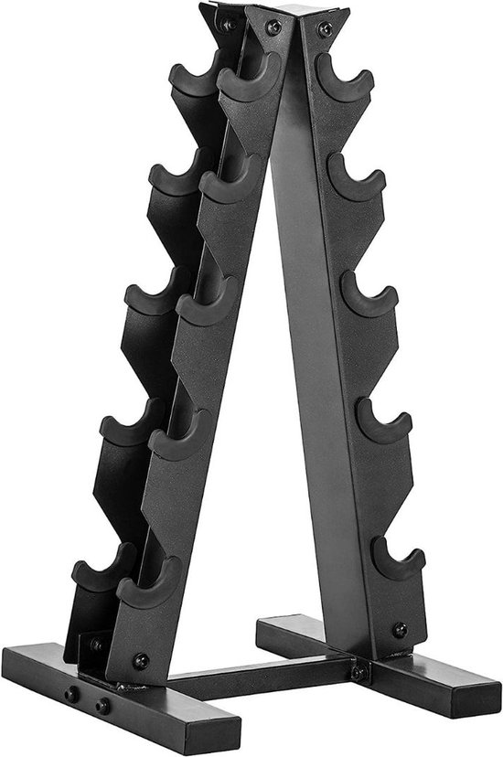 Halterrek - Haltersteunen voor Dumbells - Halter Rek Pyramide - Staal | bol