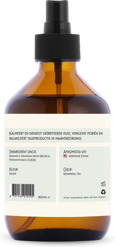 Puturals Witch Hazel 100% Natuurlijk - 300ml - Hamameliswater of ...