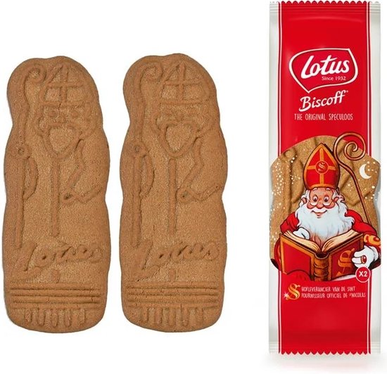 Lotus Biscoff speculoos Sint versie 1kg - 7 x 143g (7pakjes van 4 stuks ...