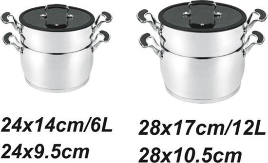 Couscous pan - 6 Liter - RVS - Hoogwaardige kwaliteit - Rijst en ...