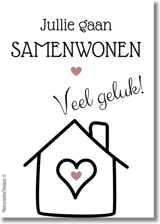 Wijnetiket - Jullie gaan samenwonen - Veel geluk! - A6 - Flesetiket ...