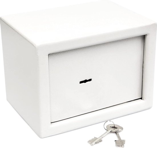 Stalen massieve mini kluis 17 x 23 x 17 cm - Geldkluis met sleutels ...
