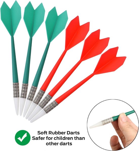 Safety Dart Board Set voor kinderen - 16.4 inch - Rubberen dartbord - 6 ...