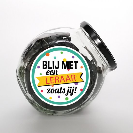 Snoeppot - "Blij met een leraar zoals jij" drop - dag van de leraar ...