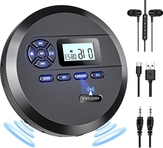 Draagbare cd-speler met luidsprekers en FM-zender - CD-speler voor auto ...