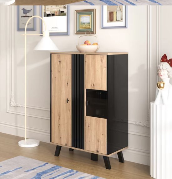 J&R Buffetkast - Vitrine - Dressoir - Kast - Hout - Glas - Led ...