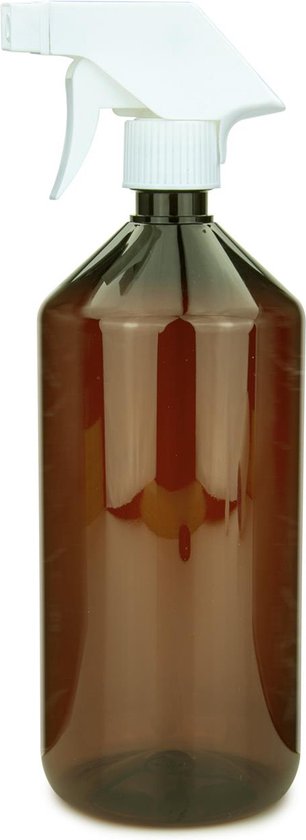 Sprayfles Liter met Trigger Spraydop - Navulbare, Lege Bruine PET fles ...
