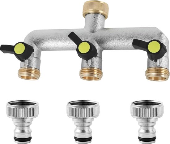 Waterverdeler 3-weg G 3/4" - Instellen en afsluiten waterstroom met kogelkraan | bol
