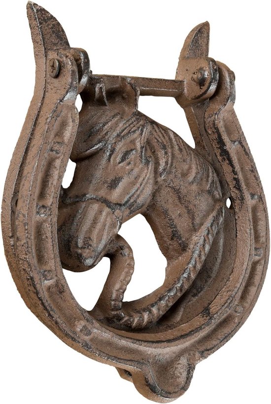 Homescapes Deurklopper paard hoefijzer bruin 558g | bol