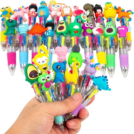 Gekleurde Pennen Alles-in-een - Leuke Cartoon 4-Kleuren Pen Set (30 ...