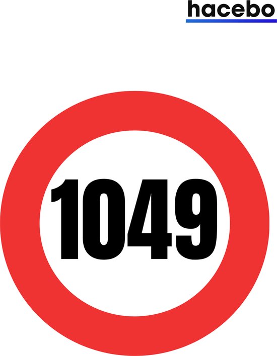 Verkeersbord Sticker - 18CM - Container sticker - Cijfer Stickers - 1 ...