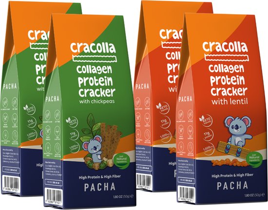 PACHA - Collagen Protein Cracker - (2 x Kikkererwten 50 g + 2 x Linzen ...
