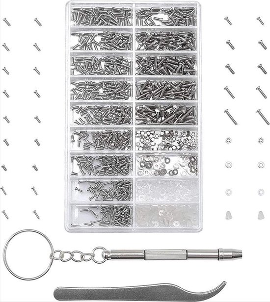Finnacle Micro Schroevenset - Mini schroefjes voor brilreparatie - 1000 ...