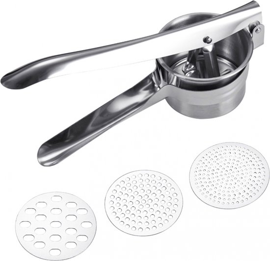 Aardappelpers - Pureeknijper - RVS - inclusief 3 verschillende ...