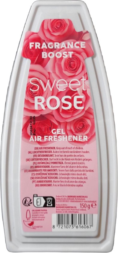 Gel luchtverfrisser- Gel Air Freshener- Fragrance Boost- SWEET ROSE ...