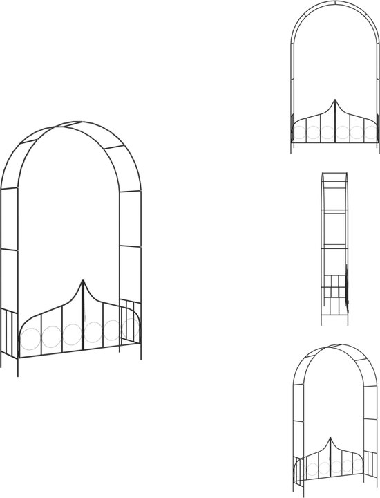 vidaXL Tuinboog - Tuinbogen - Boog - Bogen - Tuinboog met hek ...