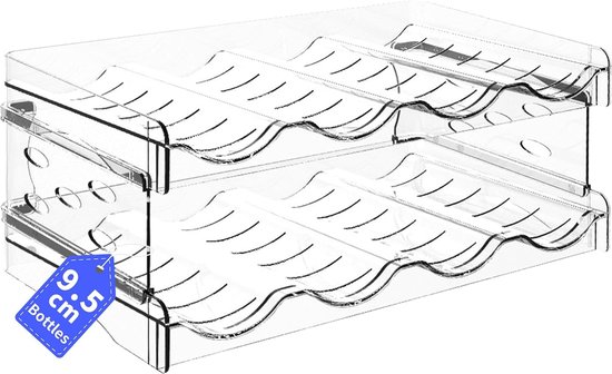Flessenhouder, koelkast, stapelbaar, 8 flessen, efficiënte ...