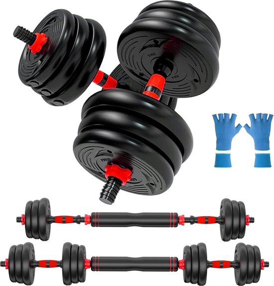 Nordivar ® Verstelbare Fitness Halterset van 20 kg met Ergonomische ...