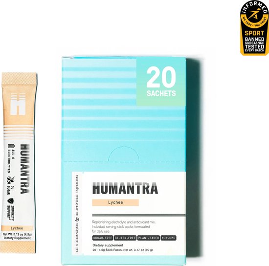 HUMANTRA Lychee Electrolytes - Plantaardige suikervrije drankmix - 4x ...