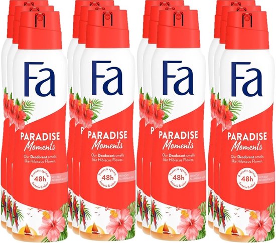 Fa Deo Spray - Paradise Moments - Voordeelverpakking 12 x 150 ml | bol