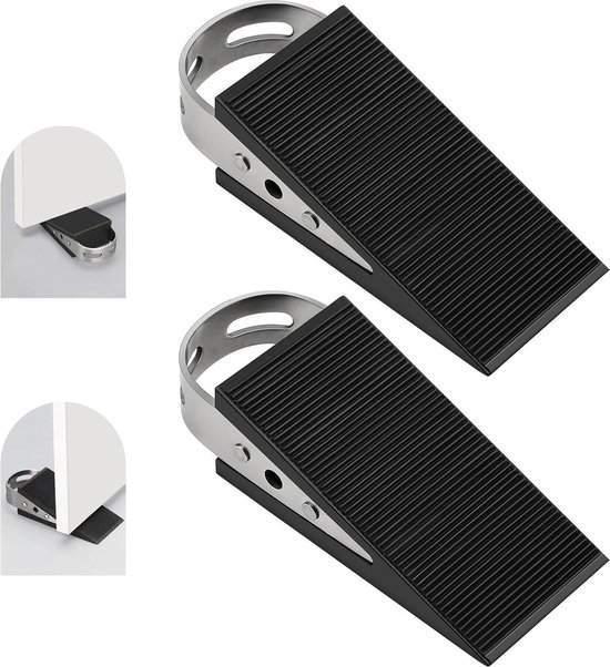Deurwig Rubberen Deurstopper Wig 2 Stuks - Mobiele Deurbuffer Zwart ...