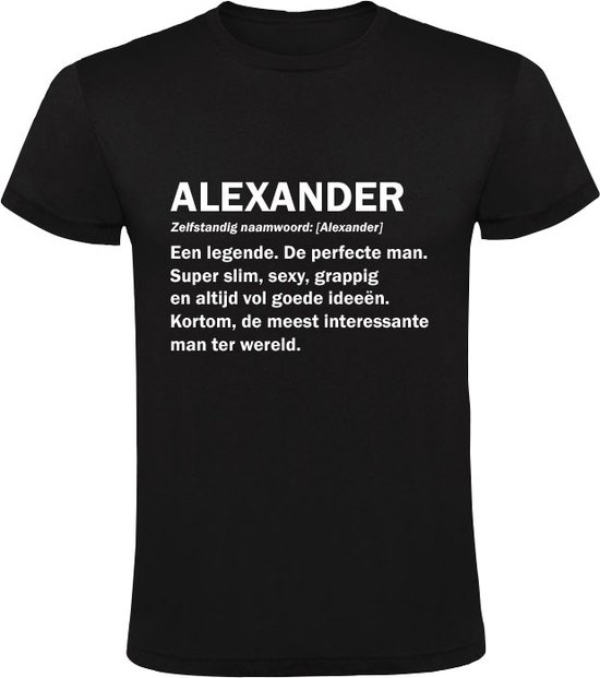 Alexander Woordenboek Grappig Heren T-shirt - verjaardag - jarig - slim ...