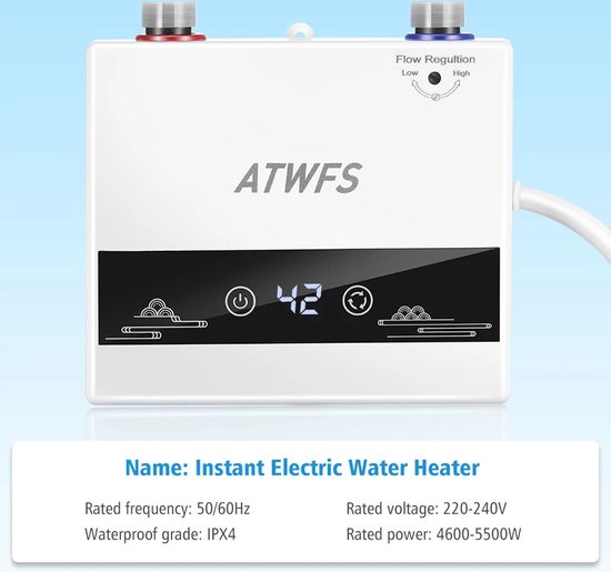 ATWFS Instant Elektrische Boiler - 220V Badkamer Quick Hot Water Machine -... | bol