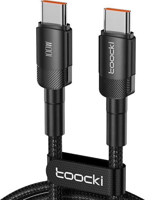 Toocki USB-C naar USB-C Kabel - 100W Snellader - 2 Meter - Oplaadkabel ...