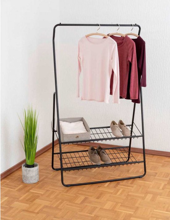 Wenko Kledingrek Shiva 92 X 159 X 48 Cm Aluminium Zwart | bol