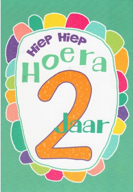 Wenskaart | 10 stuks | Hiep hiep hoera 2 jaar | bol