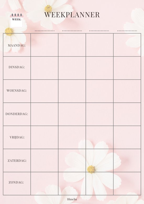 Weekplanner - Scheurkalender - 52 Pagina's - Kalender - Planner ...