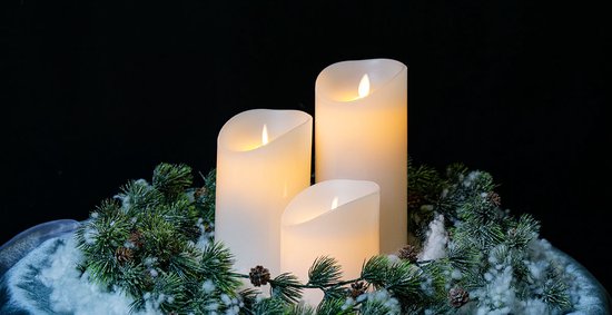 LED Wax kaarsen set wit met vlam effect en afstandsbediening - voor ...