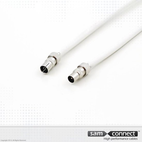 Coax RG 6 kabel, IEC connectoren, 3 m, m/f | Signaalkabel | sam connect ...