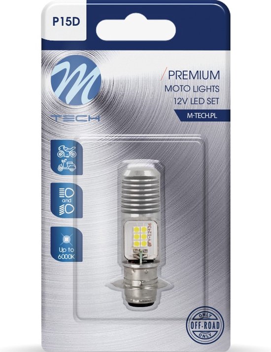 M-Tech LED - P15D 12V 12x 1W - Premium - Wit | bol