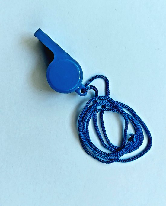 fluitje, scheidsrechters fluit, fluit blauw, fluit, fluit aan koord | bol