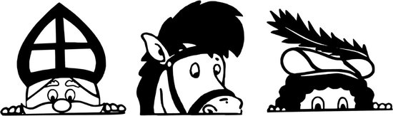 Raamsticker Sinterklaas - Piet - Amerigo - Paard - 5 december - Feest ...