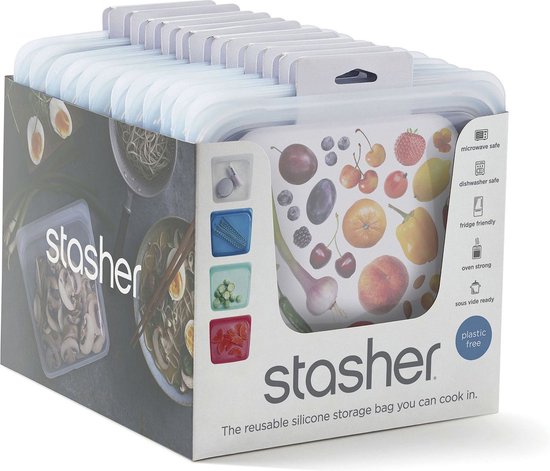 Stasher - Display Stasher Bag Clear Set of 12 Pieces | bol.com