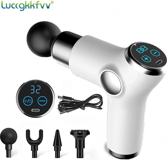 Mini Massage Gun - Sport en Relax Massage - LCD-scherm - 4 Opzetstukken ...