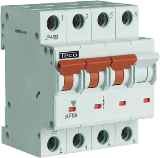 TECO - Automaat TC 3P+N 32A 4,5kA Curve C | bol.com