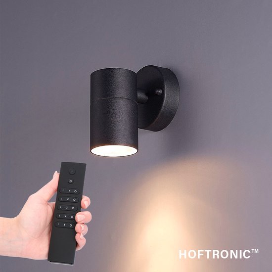 Set van 2 dimbare LED Wandlamp Mason 2700K - Zwart - IP44 - GU10 - Incl ...