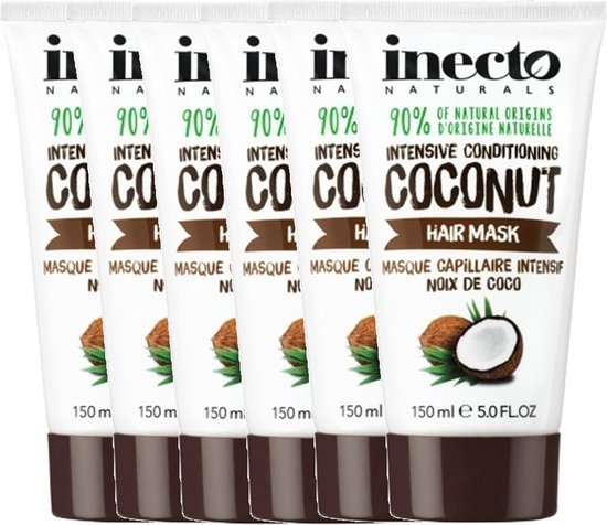 Inecto – Coconut Hair Mask - 6 pak - Natuurlijk – Kokosolie – Droog ...