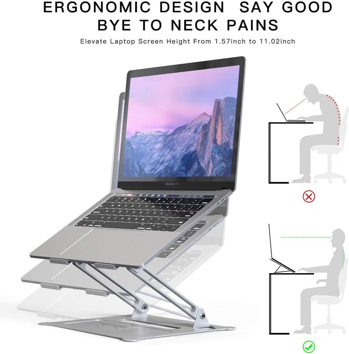 Kerstsale!BellaCocool Laptop standaard verstelbaar en opvouwbaar ...