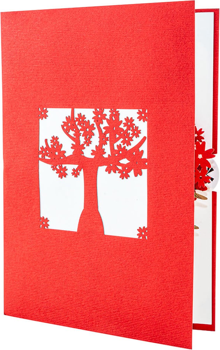 Hartensteler - 3D Pop-Up Wenskaart -Rode Boom Kaart - Red Tree Pop Up ...