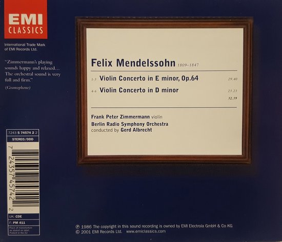 Felix Mendelssohn - Bartholdy: Violin concertos [EMI Classics], Richard Hickox | CD... | bol.com