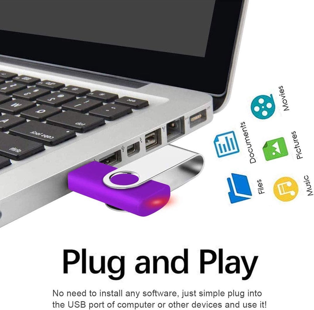 EASTBULL USB-stick 16 GB 10 stuks inklapbare USB 2.0 Transmemory Memory ...