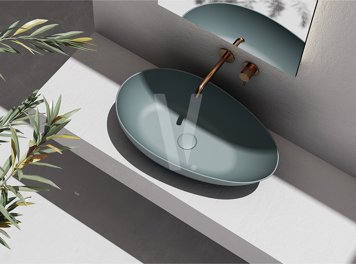 Solid Store Marta Matte - Luxe opbouw waskom - Ovaal - 60 x 35cm - Mat ...