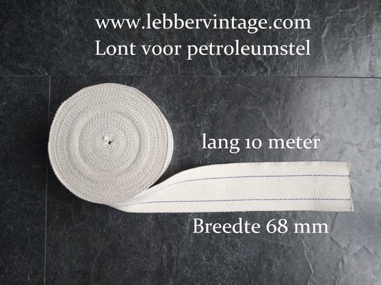 10 meter Aladdin - stelpit - vlakpit - lont voor petroleumstel, breedte ...