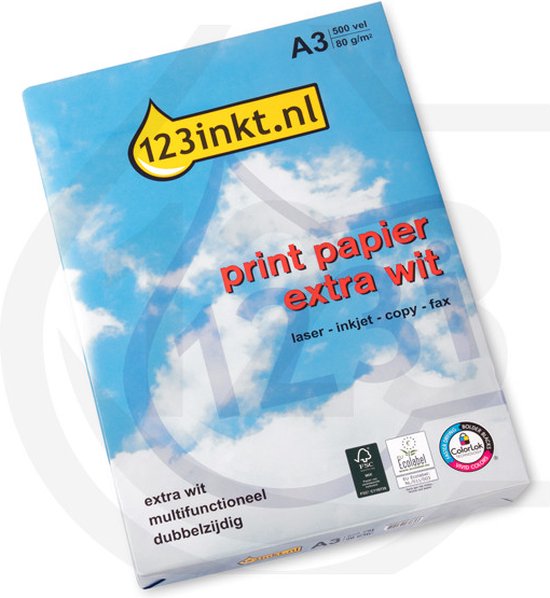 123 INKT PREMIUM PAPER 80G A3 500V FSC | bol.com