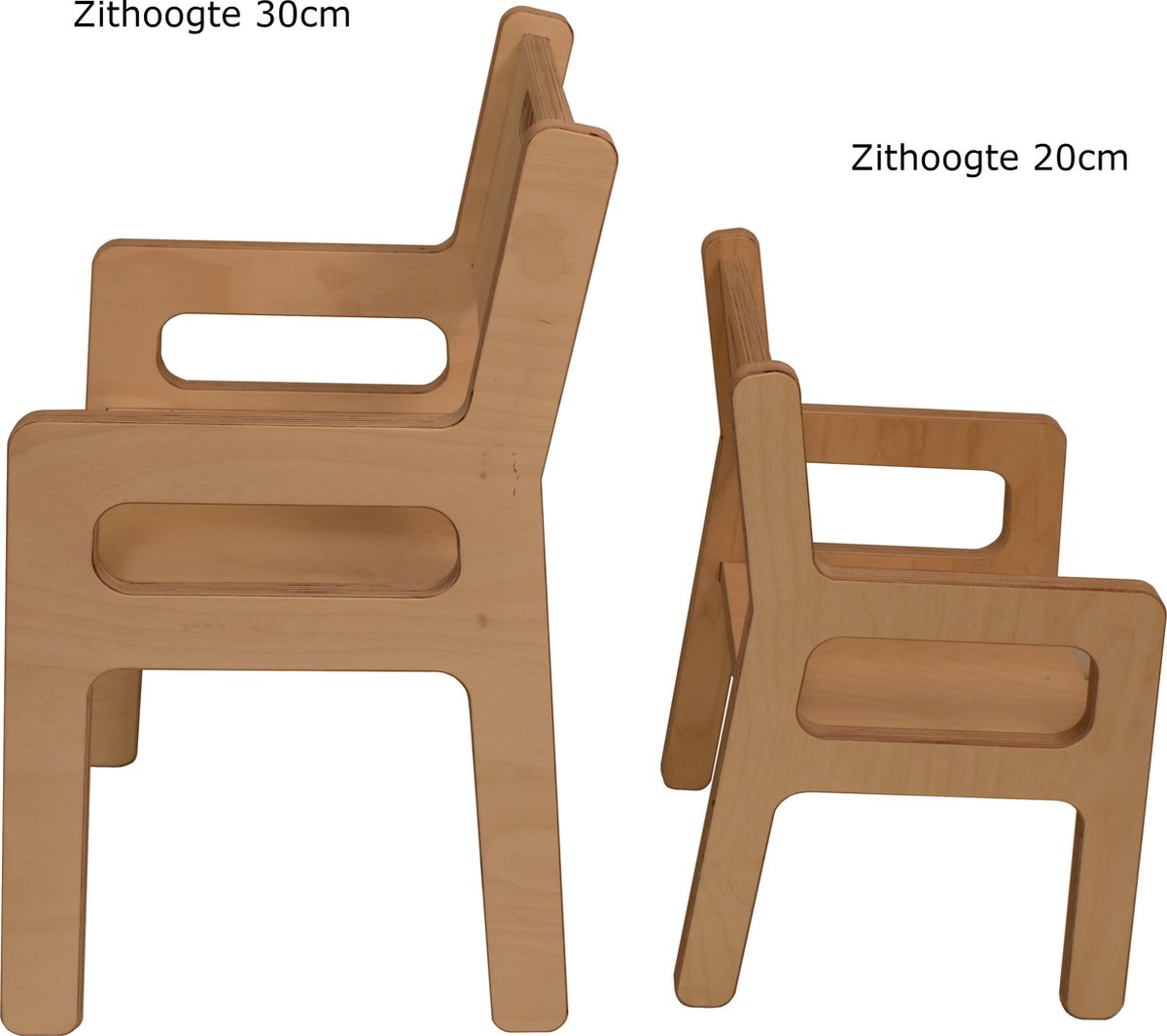 Kinderstoel met leuning - Kinderstoeltje 1-3 jaar - Zithoogte 20cm ...